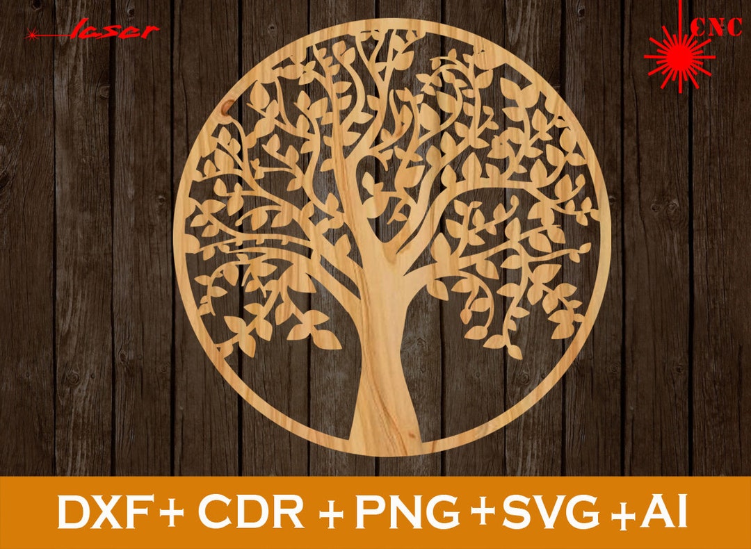 Olive Tree Svg, Laser Cut Pano Tree Lasercut DXF, Home Decor, Tree ...