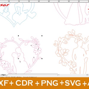 Set of 6 Wedding Heart SVG, Wedding Heart Sign, Wedding SVG, Wedding ...