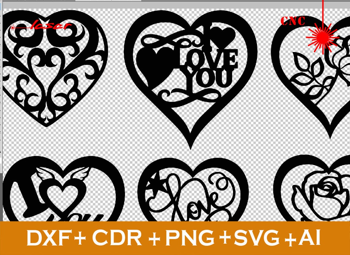Heart Svg, Hearts Digital, Hearts Dxf, Valentine Svg, Love Svg, Hearts ...