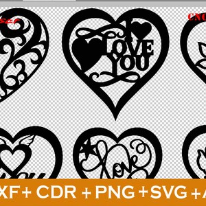 Heart Svg, Hearts Digital, Hearts Dxf, Valentine Svg, Love Svg, Hearts ...
