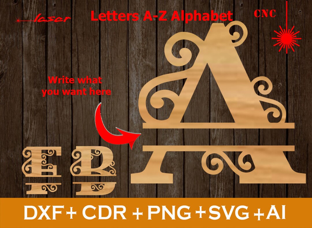 Letters A-Z Alphabet Charm File CNC, Vector Cnc File, 26 Alphabet Laser ...