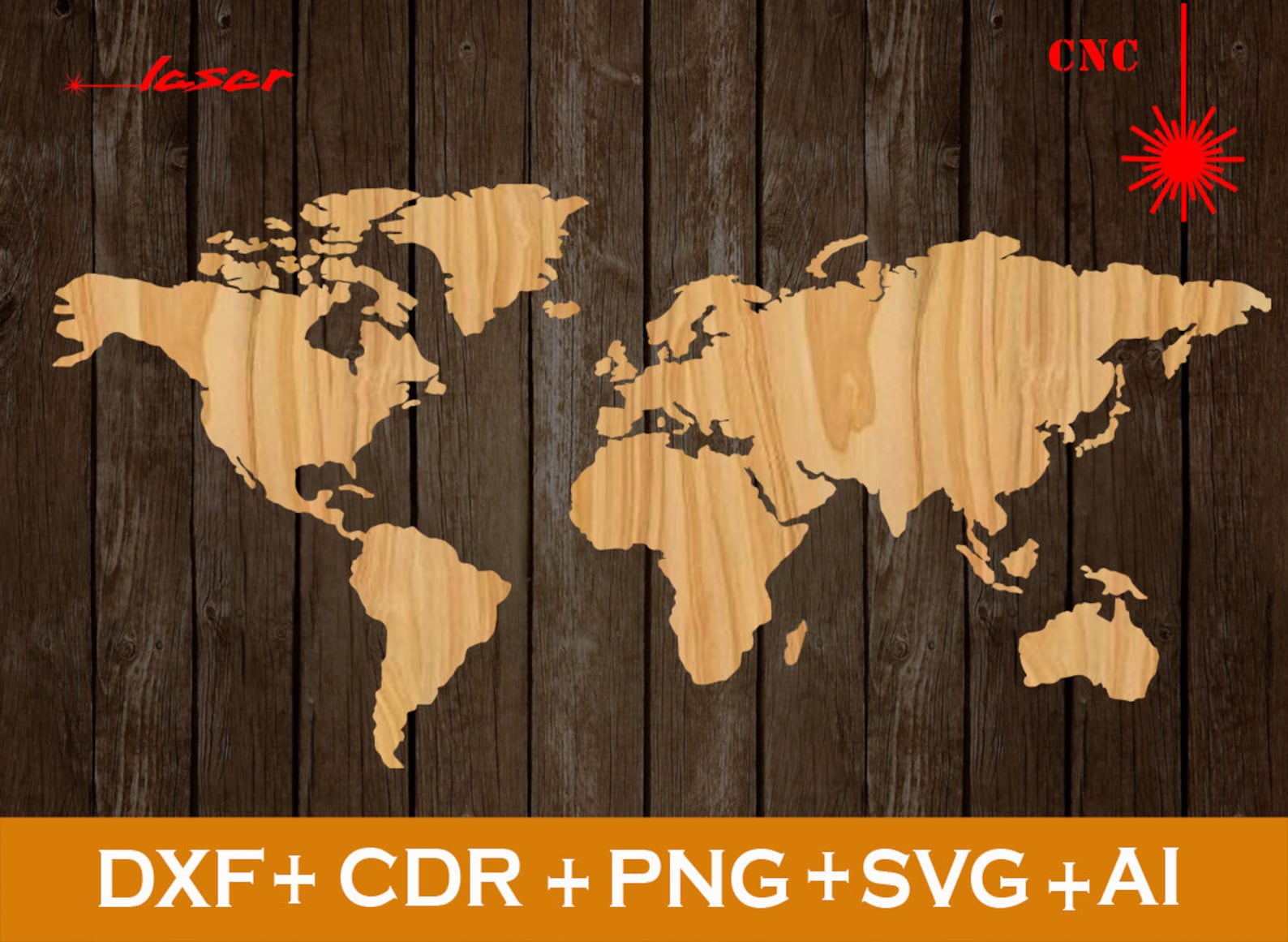 World Map Laser Cut Template. Cnc File Vector Cnc Cdr Files. Map for ...