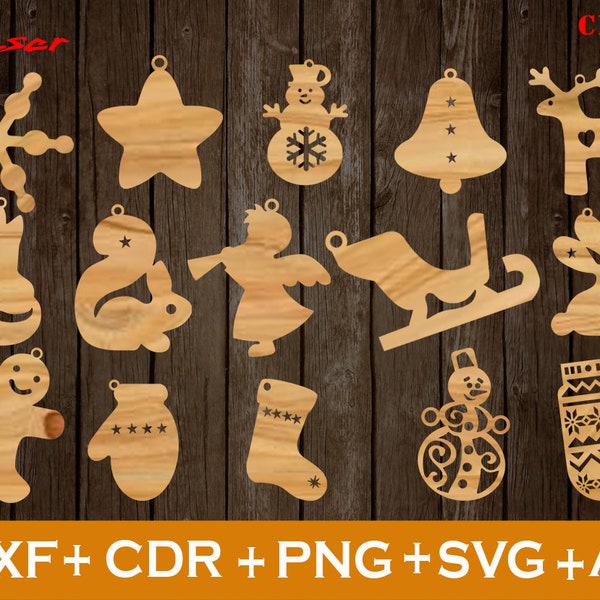 Cnc Dxf Christmas Ornaments - Etsy