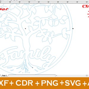 Family Tree Laser Cut File, Laser Cut Pano Tree Lasercut DXF, Family ...