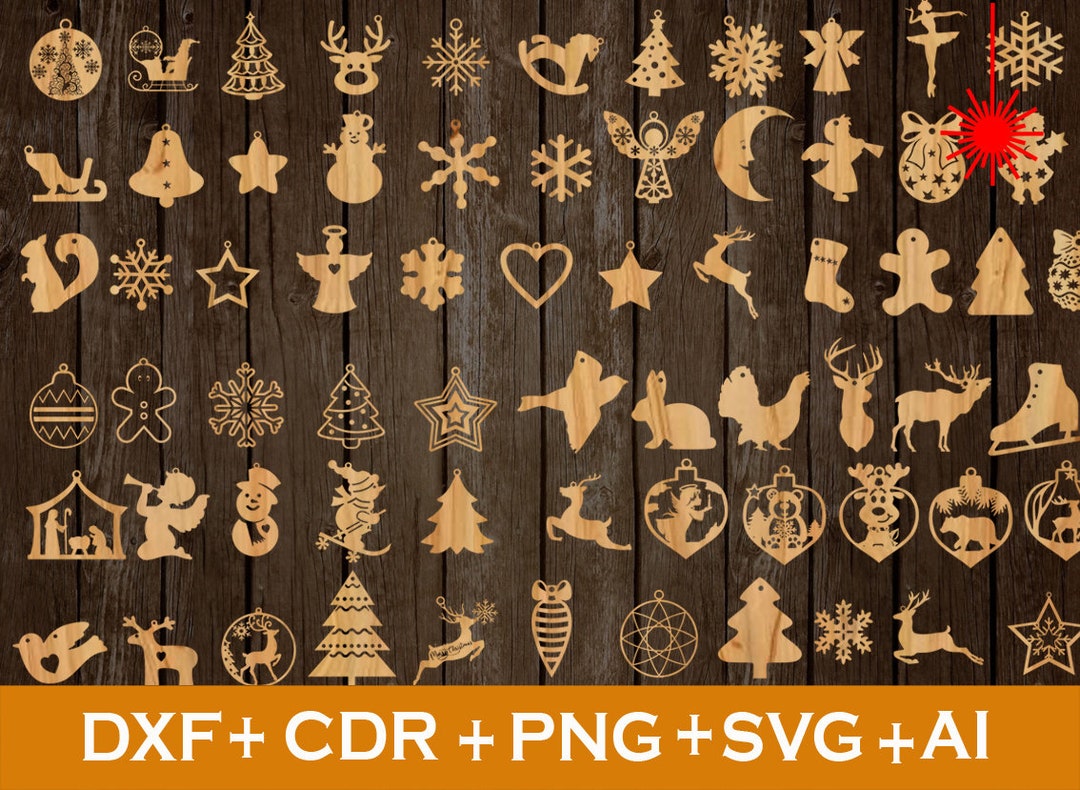 Christmas Ornament Svg, Set of 155 Christmas Decoration File CNC ...