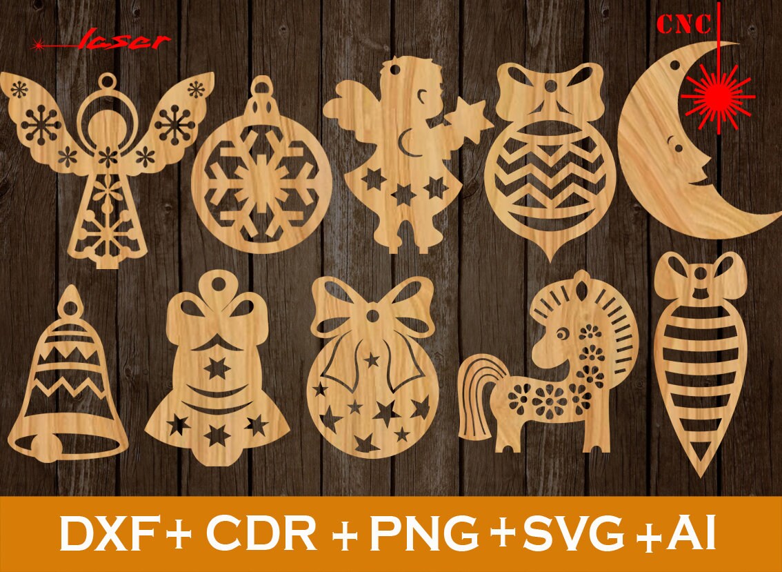 Christmas Ornament Svg Set of 10 Christmas Tree Decoration | Etsy
