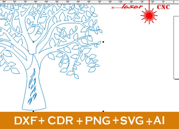 CNC file Cut Templates Laser cut Pano Tree Lasercut DXF Ai Tree Wall ...