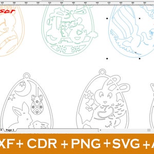 Set of 8 Easter Laser Cut Svg File CNC, Bunny Easter Svg, Easter SVG ...