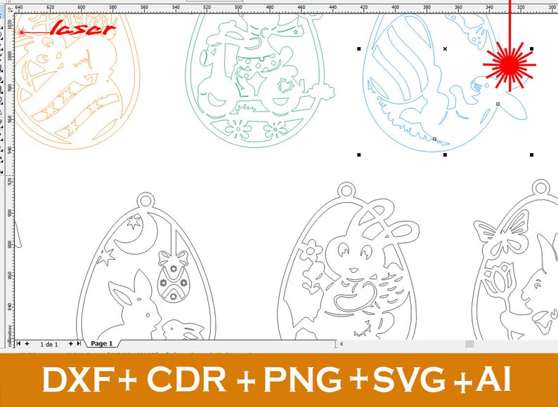 Set of 8 Easter Laser Cut Svg File CNC Bunny Easter Svg - Etsy