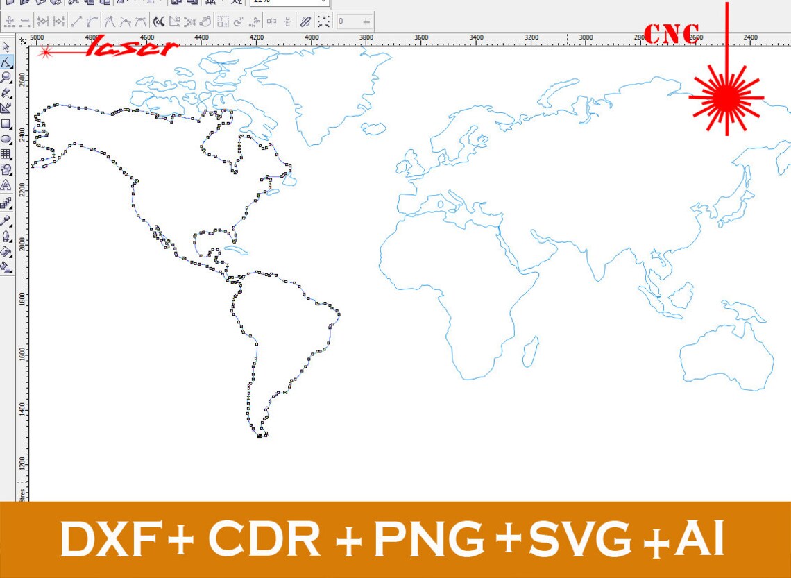 World Map Laser Cut Template. Cnc File Vector Cnc Cdr Files. Map for ...