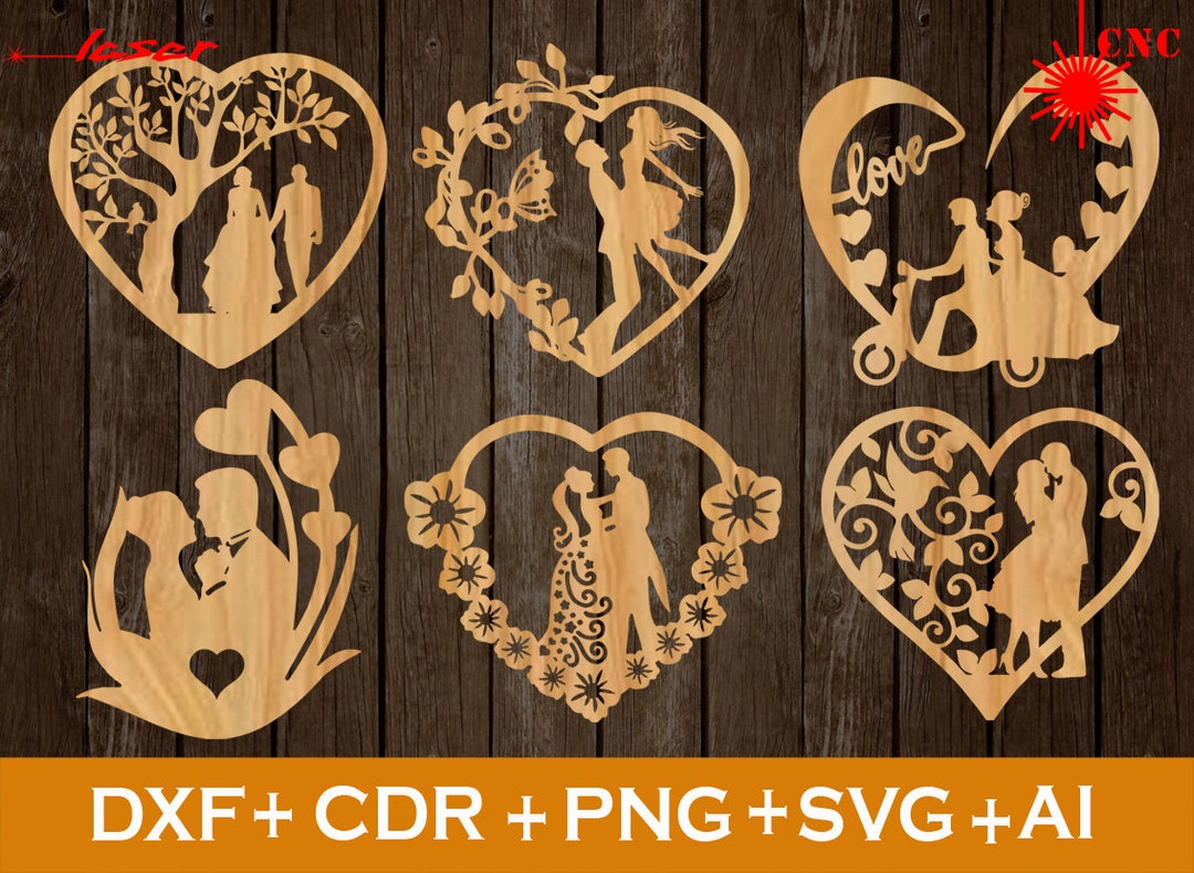 Wedding Heart Sign, Set of 6 Amazing Wedding Heart SVG, Wedding SVG ...