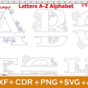 Letters A-Z Alphabet Charm File CNC, Vector Cnc File, 26 Alphabet Laser ...