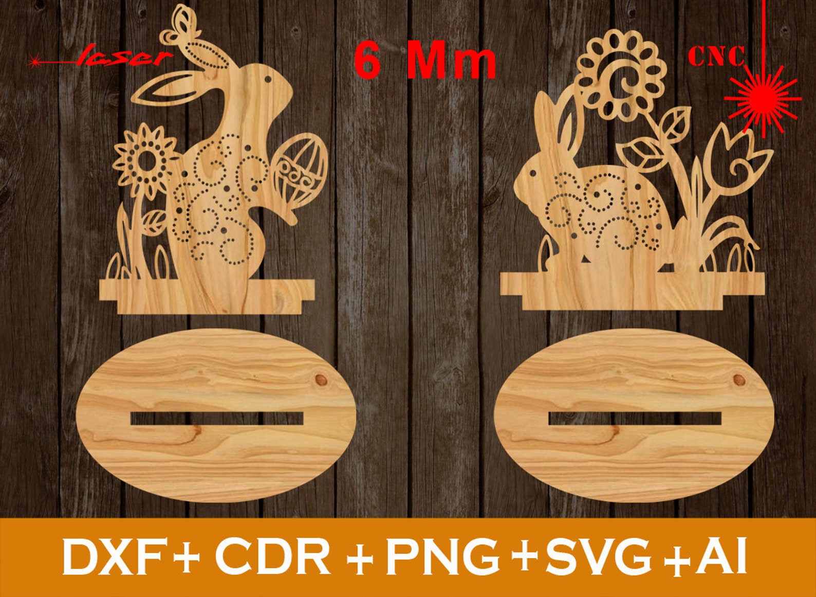 Easter Bunny SVG Easter Laser Cut Svg Easter Glowforge Svg | Etsy