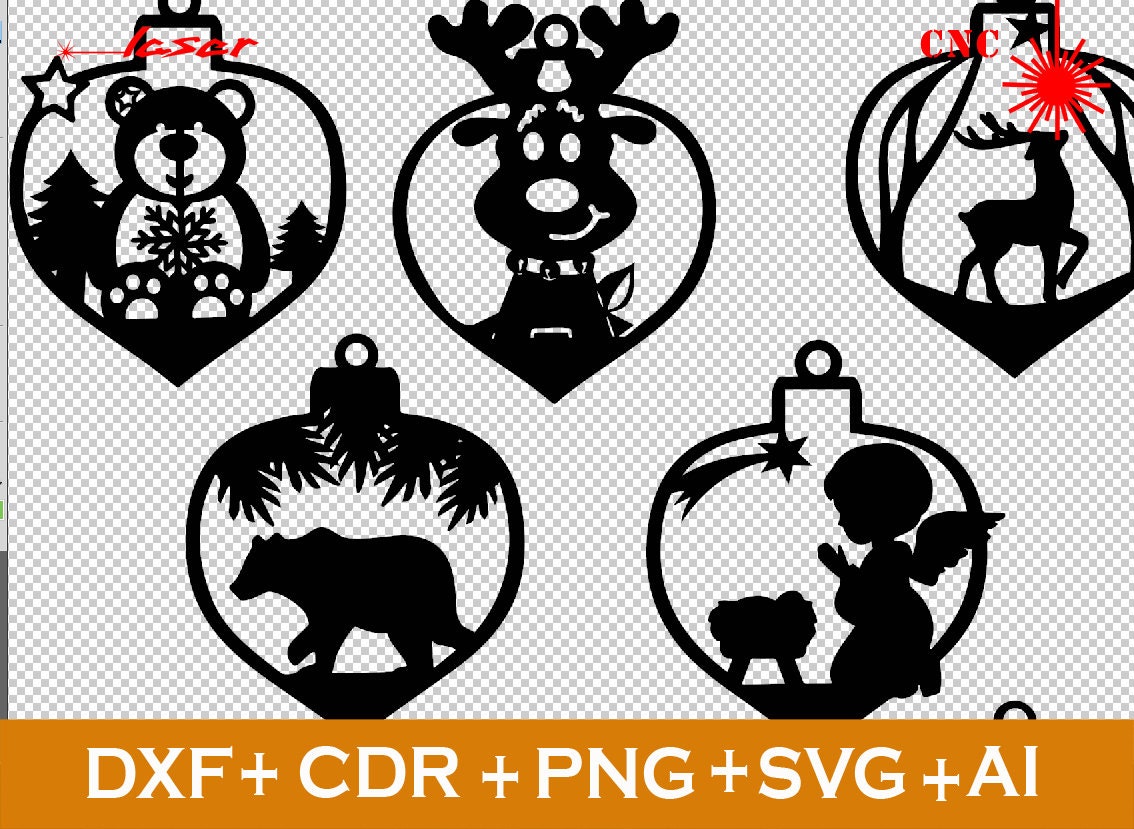 Amazing Christmas Ornament Svg, Set of 8 Christmas Decoration File Cnc ...