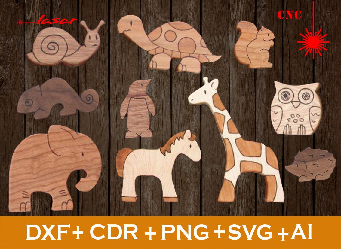 Set of 10 Wooden Toys Vector for CNC CDR CNC File Svg Ai - Etsy
