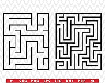 Maze SVG Black Silhouette Digital Clipart Files Eps Jpg - Etsy