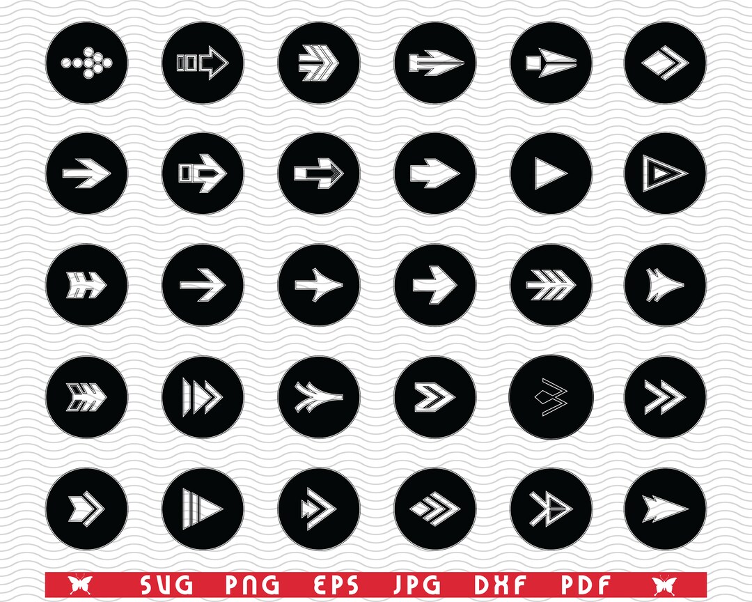 Señales de flechas SVG, siluetas aisladas, imágenes prediseñadas ...