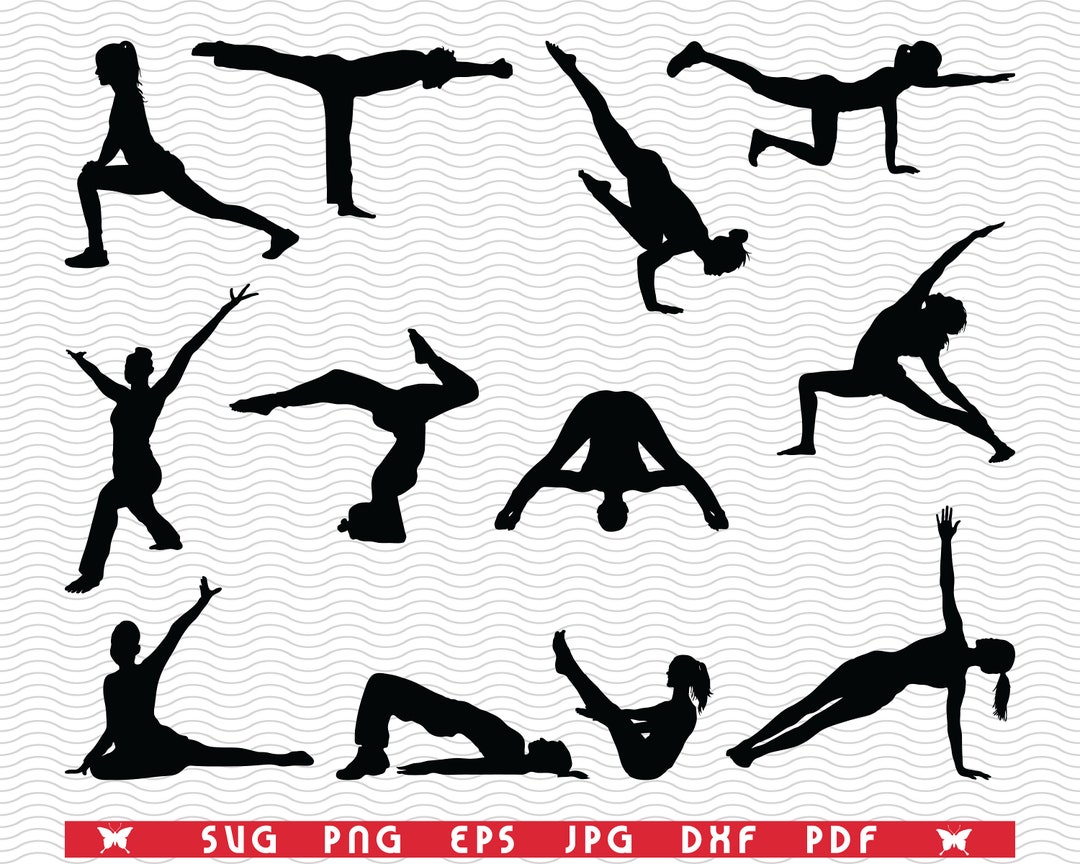 Yoga&fitness Silhouettes SVG for Cricut Silhouette Inkspace - Etsy