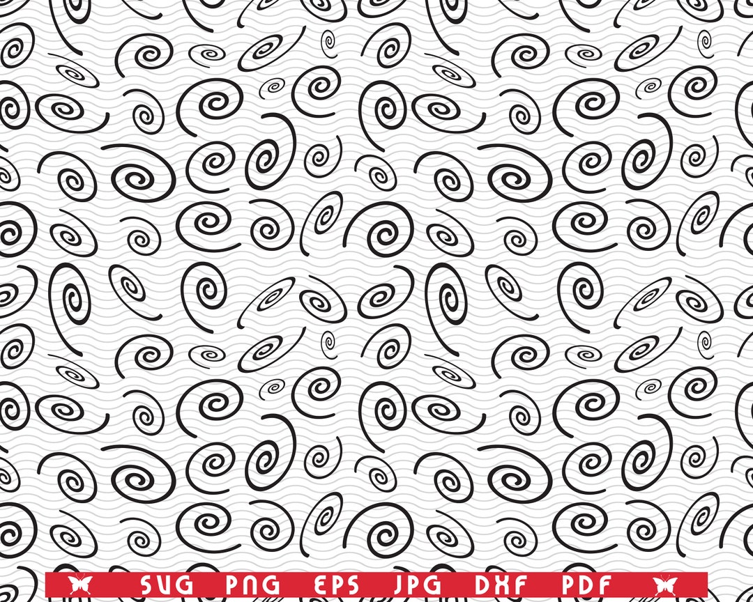 SVG Black Spirals, Seamless Pattern, Digital Clipart, Files Eps, Jpg ...