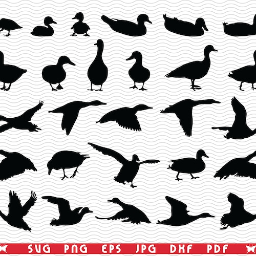 Ducks and Cattails SVG Cut Print PNG Clipart for Cricut - Etsy