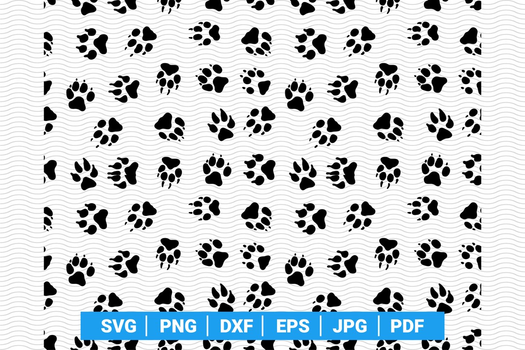 SVG Dog Footprints, Seamless Wallpaper SVG, Digital Clipart, Dog ...