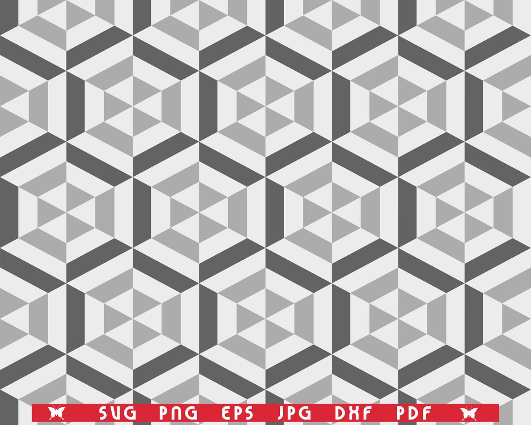 SVG Gray Hexagon, Seamless Pattern, Digital Clipart, Files Eps, Jpg ...