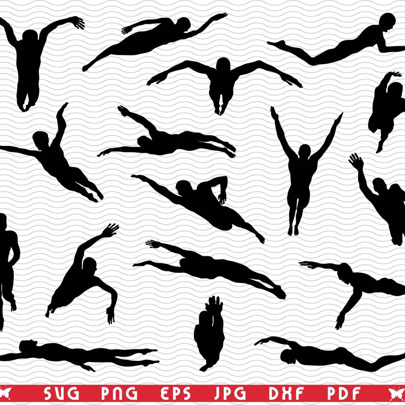 Swimmer Svg - Etsy