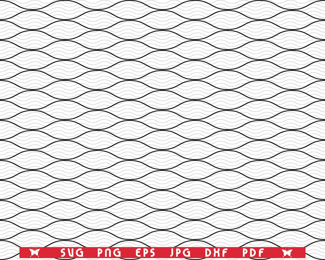 SVG Wavy Black Lines, Seamless Pattern, Digital Clipart, Files Eps, Jpg ...