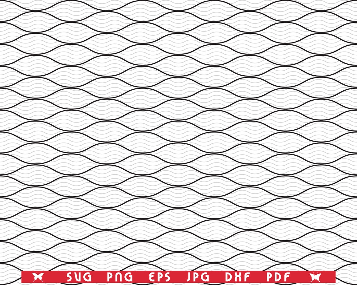 SVG Wavy Black Lines Seamless Pattern Digital Clipart Files - Etsy