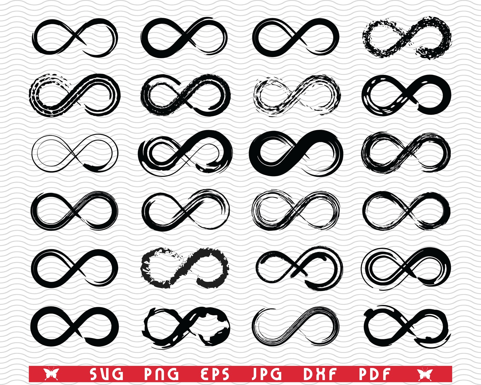 SVG Infinity, Loops , Black Silhouette, Digital Clipart, Files Eps, Jpg ...