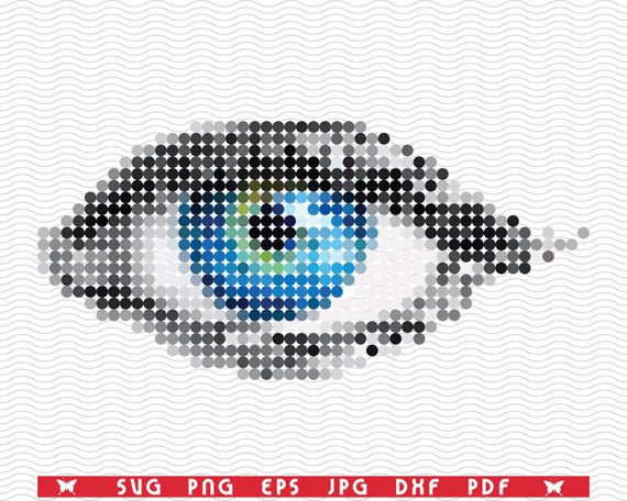 SVG Human Eye Pattern of Dots Digital Clipart Files Eps - Etsy