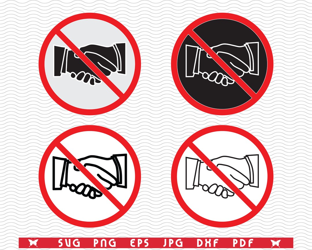 SVG No Handshake, Prohibiting Sign, Digital Clipart, Files Eps, Jpg ...