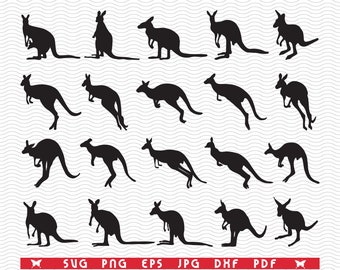 SVG Rabbits Black Silhouettes Digital Clipart Files Eps | Etsy