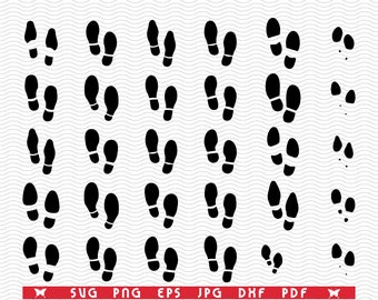 SVG Footprints Black Silhouette Digital Clipart Files Eps - Etsy