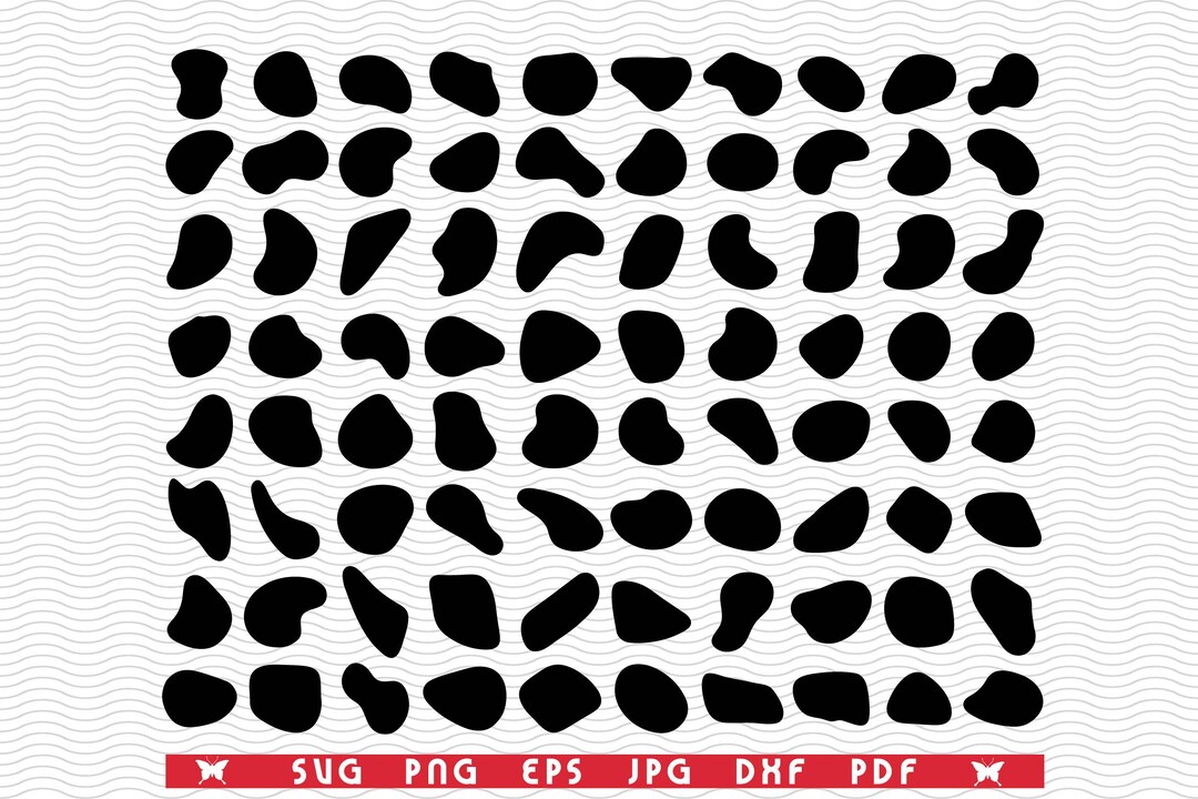 SVG Random Shapes, Black Silhouettes Digital Clipart, Eps, Jpg Files ...