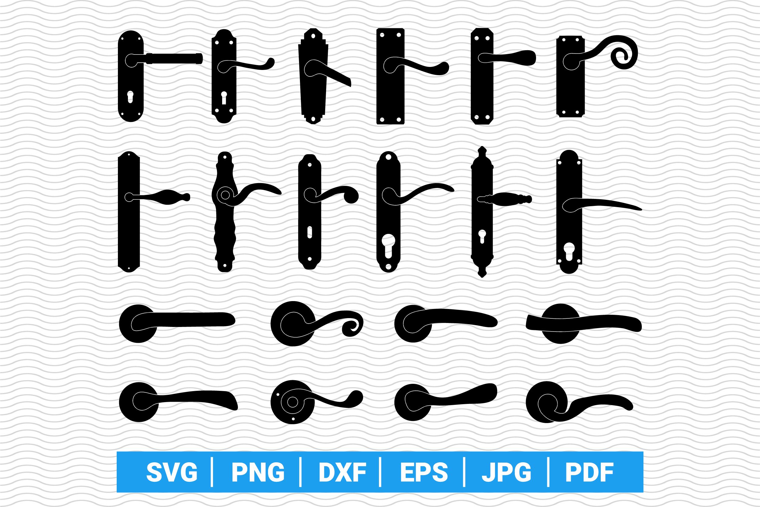 SVG Doorknobs, Black Silhouettes, Digital Clipart, Files Eps, Jpg ...