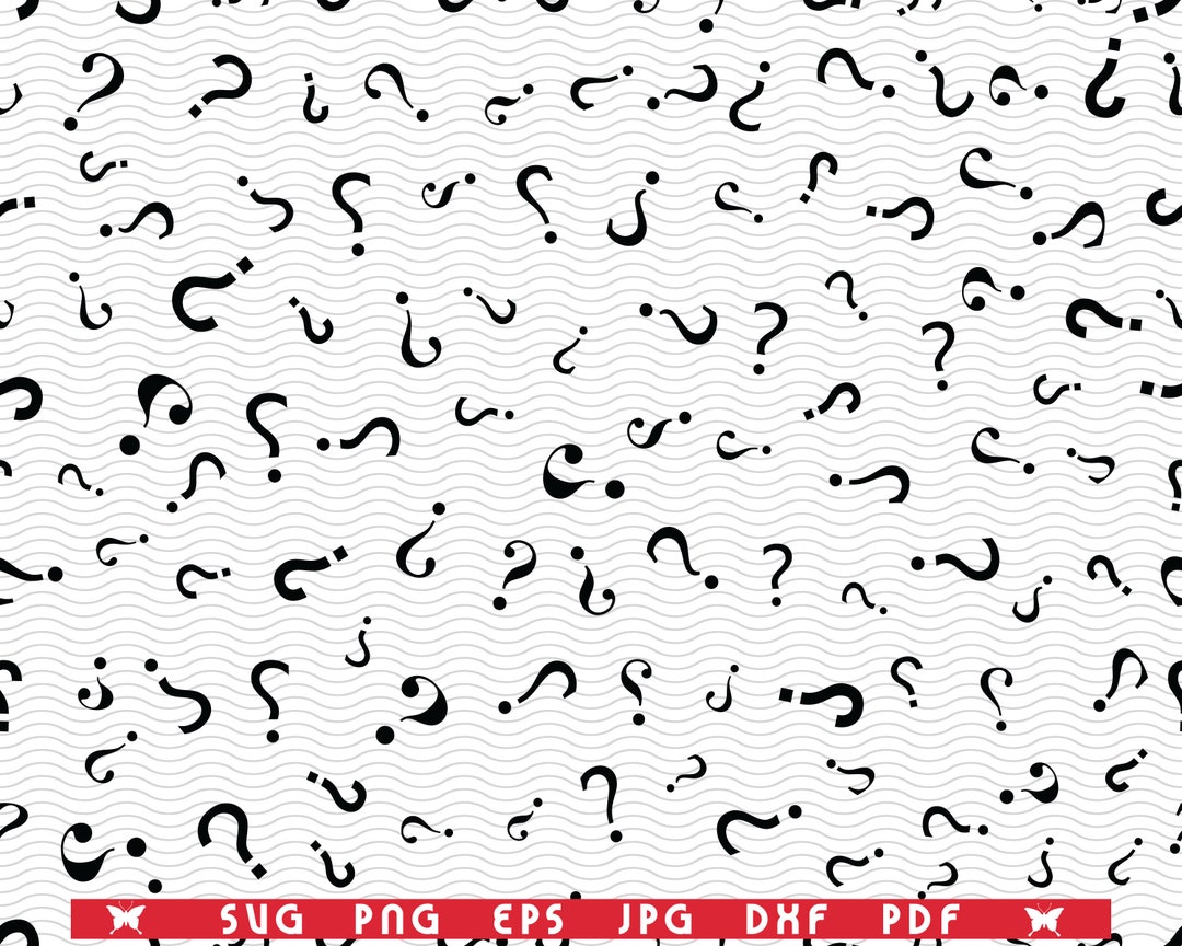 SVG Question Marks, Seamless Silhouettes, Digital Clipart, Files Eps ...