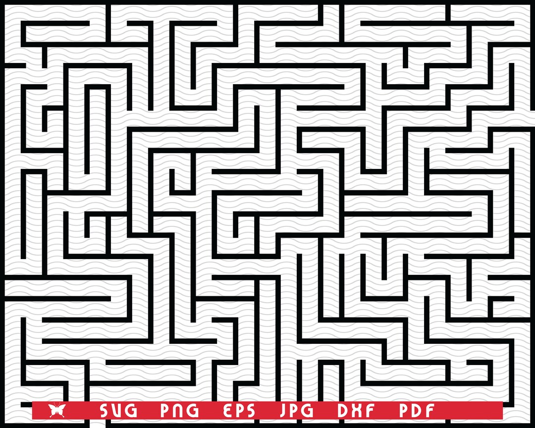 SVG Maze, Black Rectangle Pattern Digital Clipart, Files Eps, Jpg, Maze ...