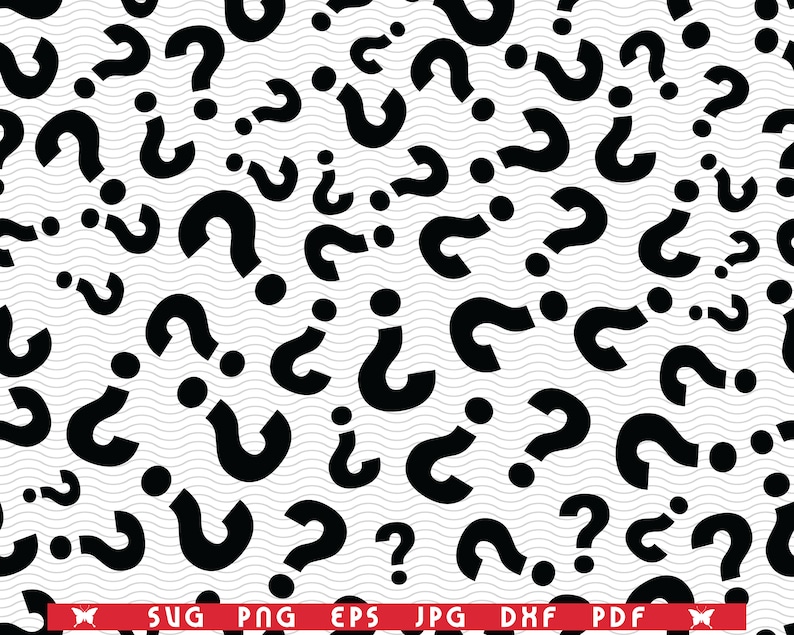SVG Question Mark, Seamless Pattern, Digital Clipart, Files Eps, Jpg ...