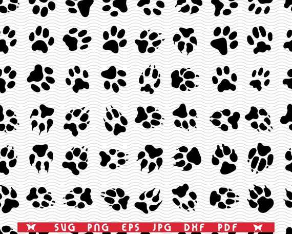 SVG Dog Footprints Seamless wallpaper SVG digital clipart | Etsy