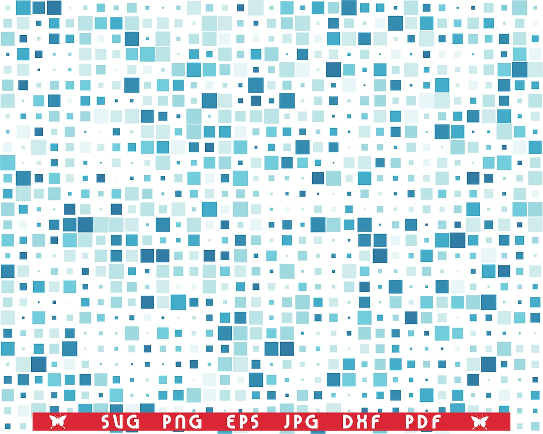 SVG Blue Squares, Seamless Pattern Digital Clipart, Files Eps, Jpg ...