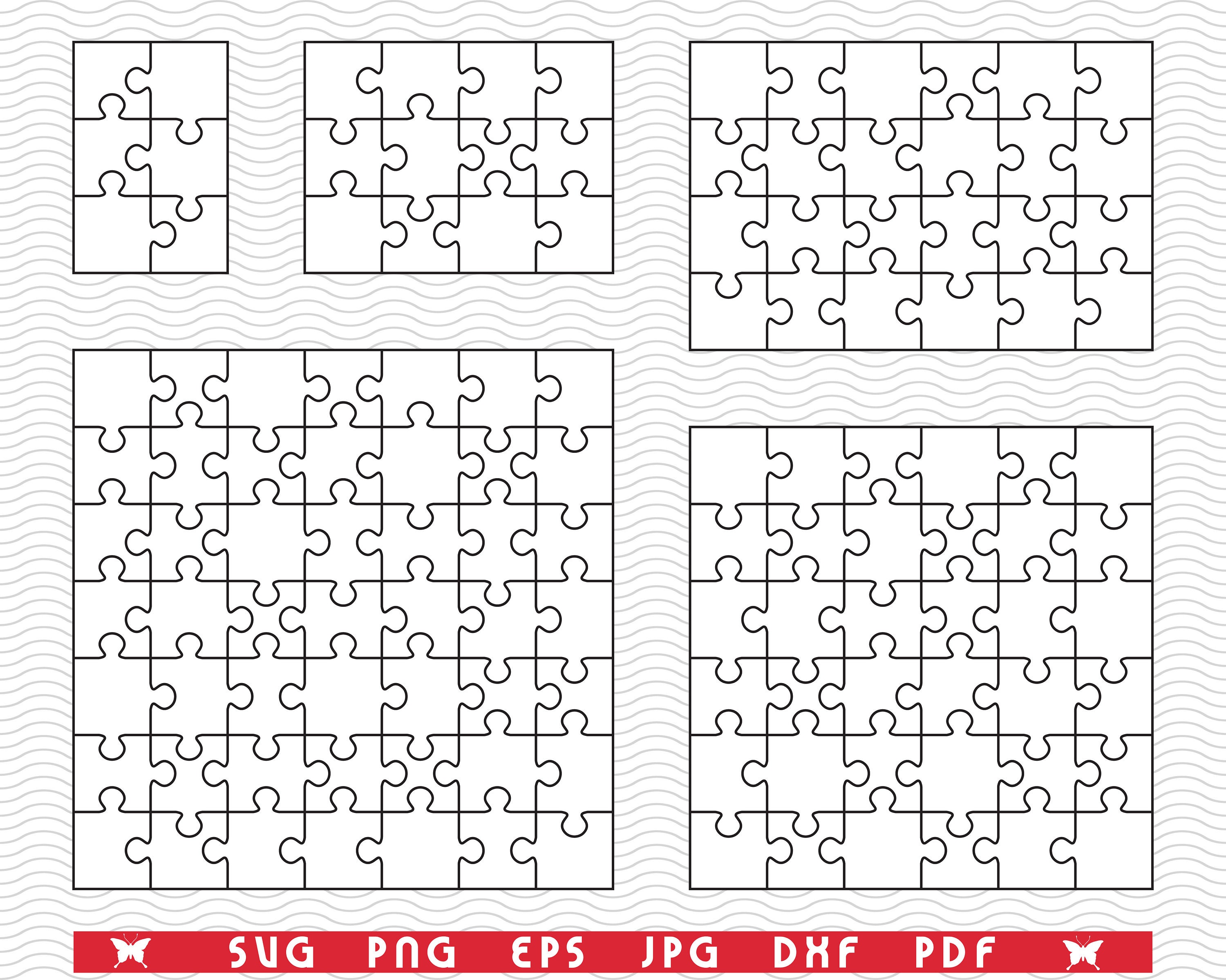 Five Jigsaw Puzzle SVG for Cricut, Silhouette, Inkspace, Scanncut ...