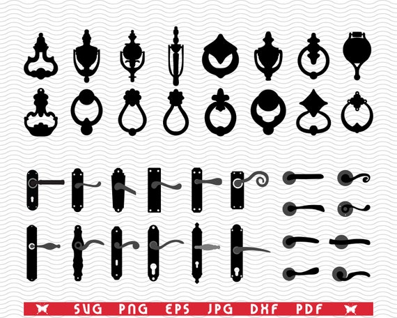 SVG Door Handles Knockers Silhouettes Digital Clipart - Etsy Canada