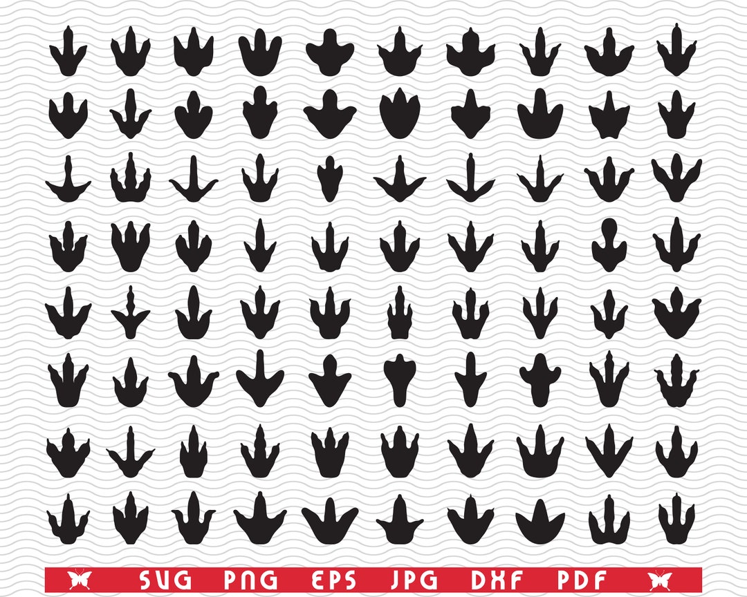 SVG Dinosaurs Footprints Silhouettes Digital Clipart Files - Etsy