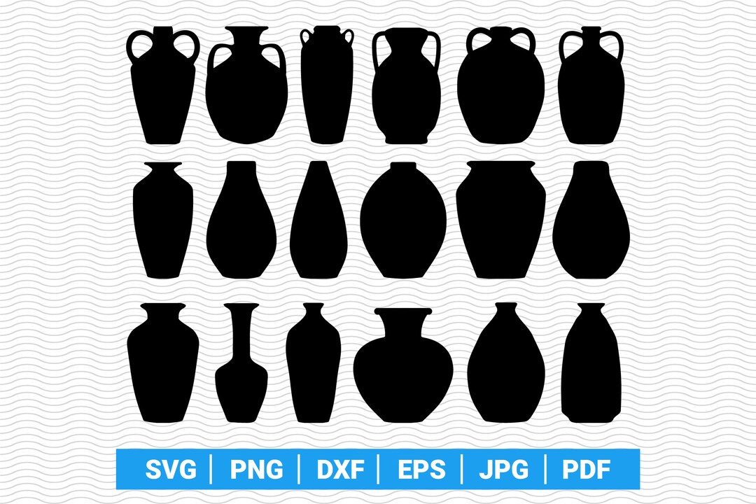 Vases Silhouettes SVG for Cricut, Silhouette, Inkspace, Scanncut ...