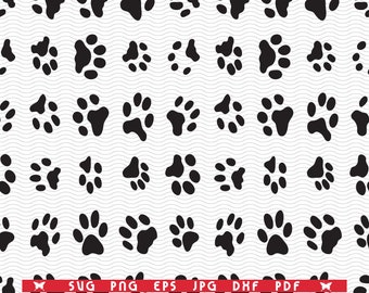 SVG Dog Paw Footprint Seamless Pattern Digital Clipart Files | Etsy