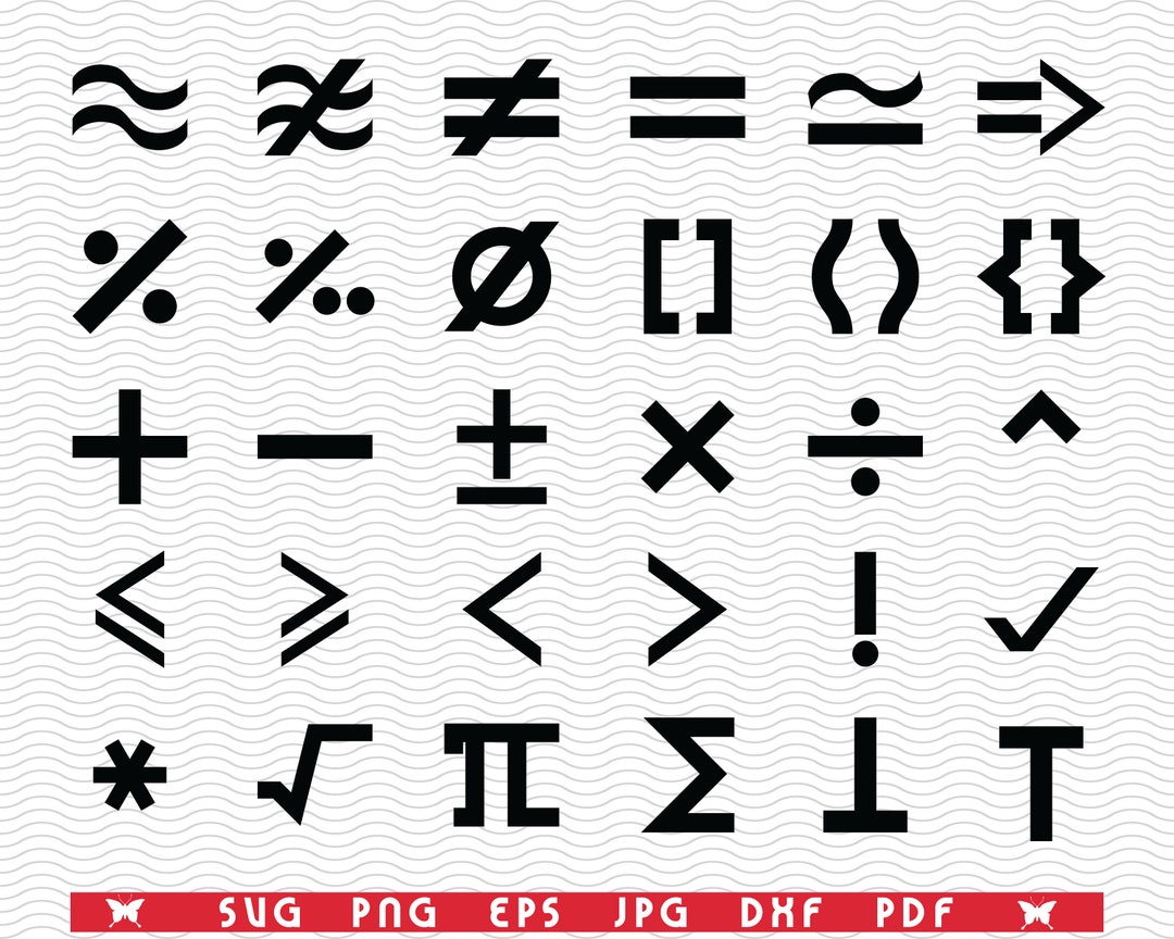 Maths Symbols SVG for Cricut, Silhouette, Inkspace, Scanncut, Maths ...
