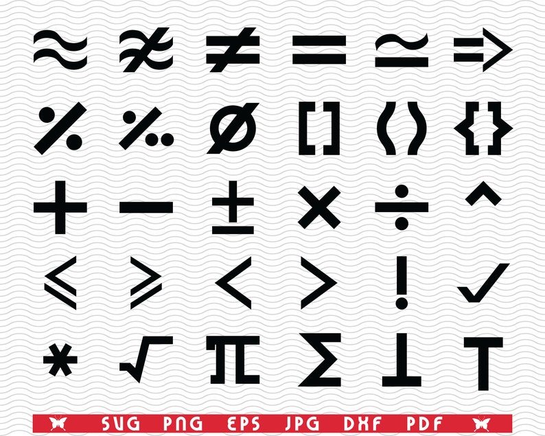 Maths Symbols SVG for Cricut, Silhouette, Inkspace, Scanncut, Maths ...