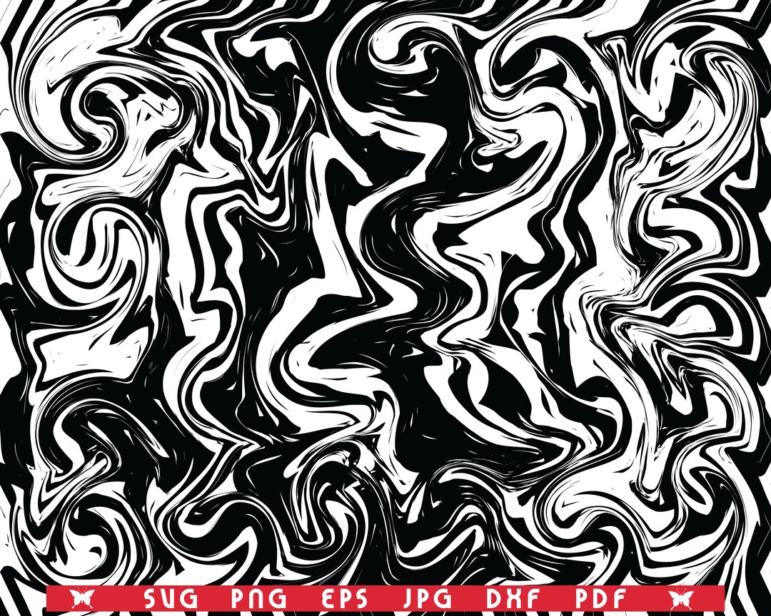 SVG Black Swirl Waves, Seamless Pattern Digital Clipart, Files Eps, Jpg ...