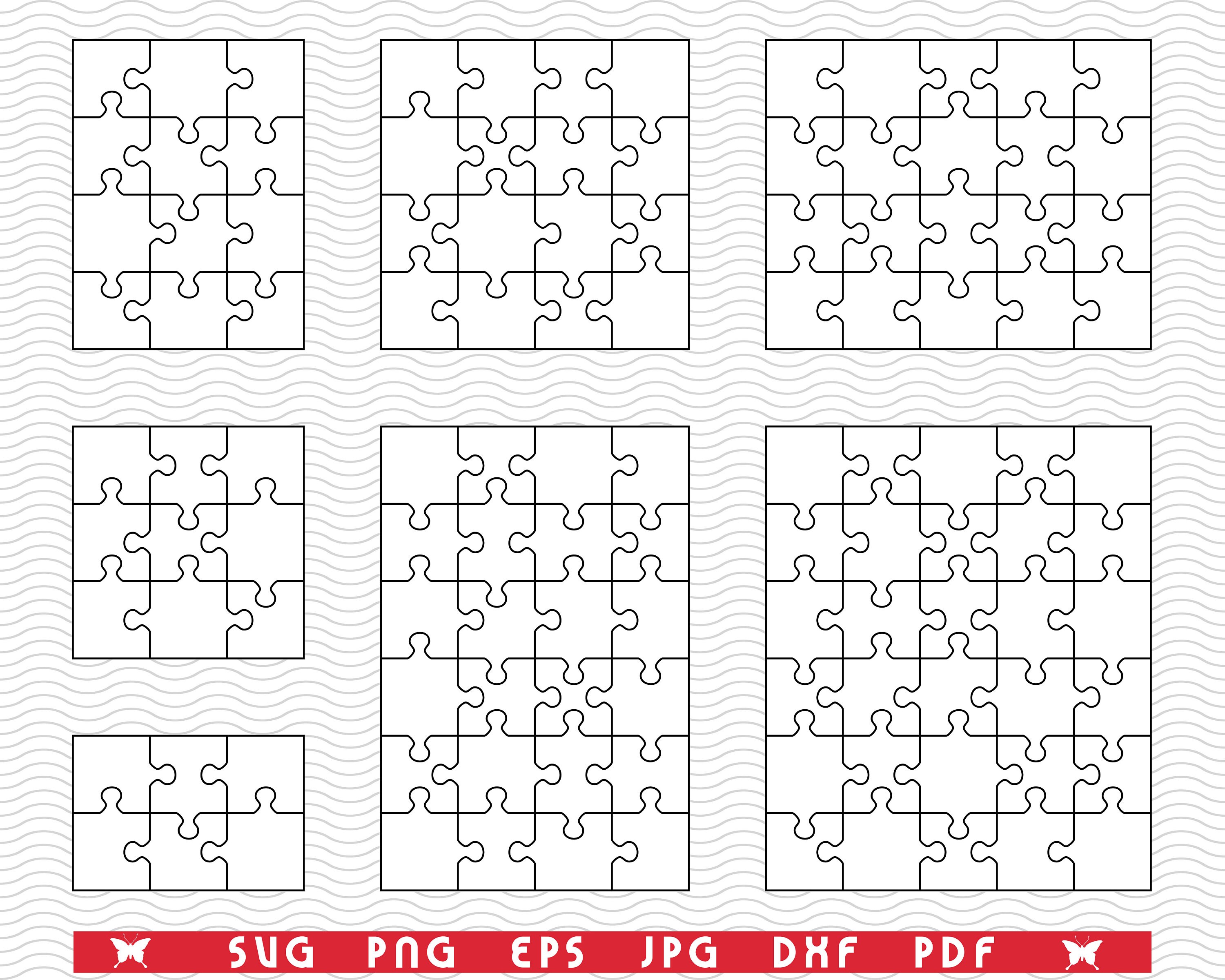 5pc Blank Puzzle Clip Art
